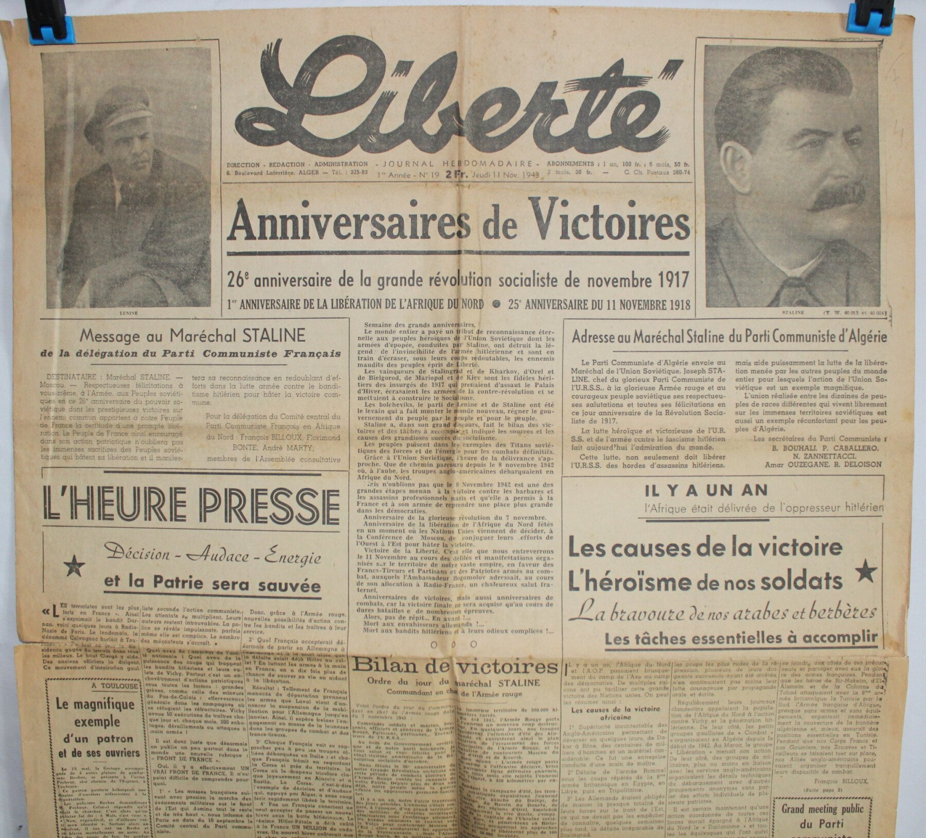 Journal Liberté 11 nov 1943 | Chris Militaria